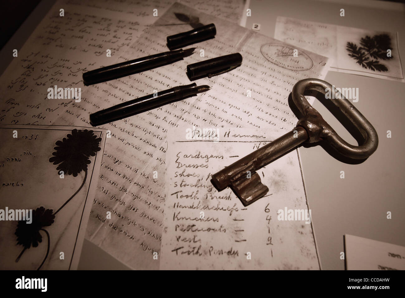 Prisoners letters displayed at the prisoner's quarters of the Museum of ...