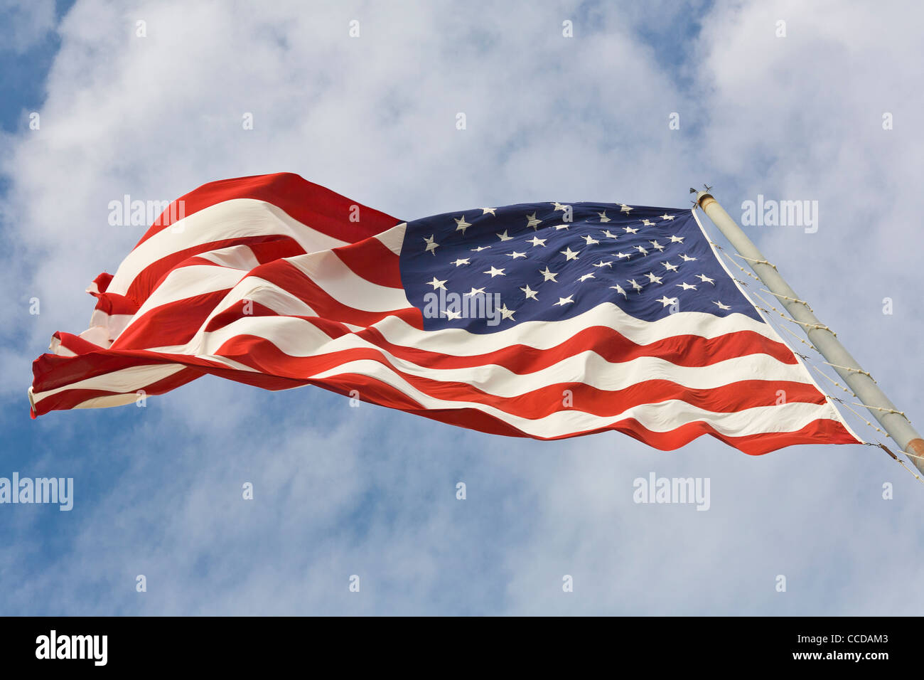 American flag waving in the wind Stock Photo - Alamy