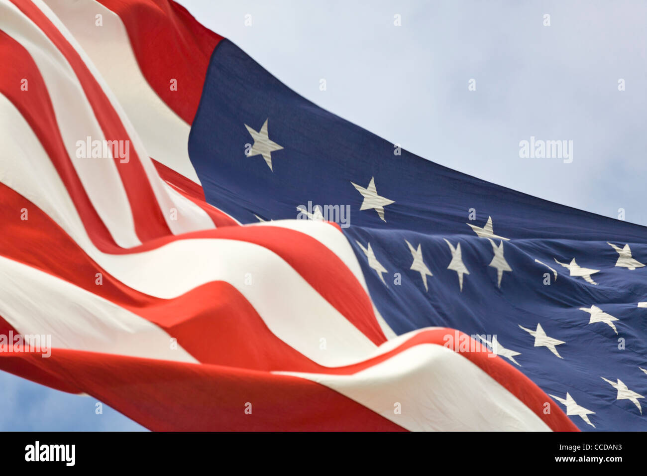 American flag waving in the wind Stock Photo - Alamy