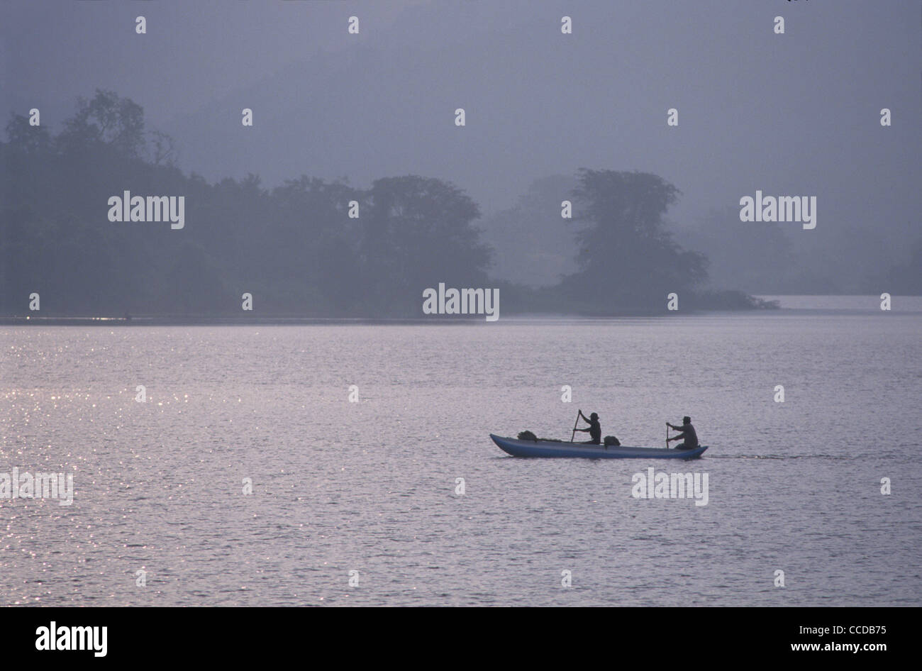 Traditional fishing boat, Dambulla lake, Sri Lanka Stock Photo - Alamy
