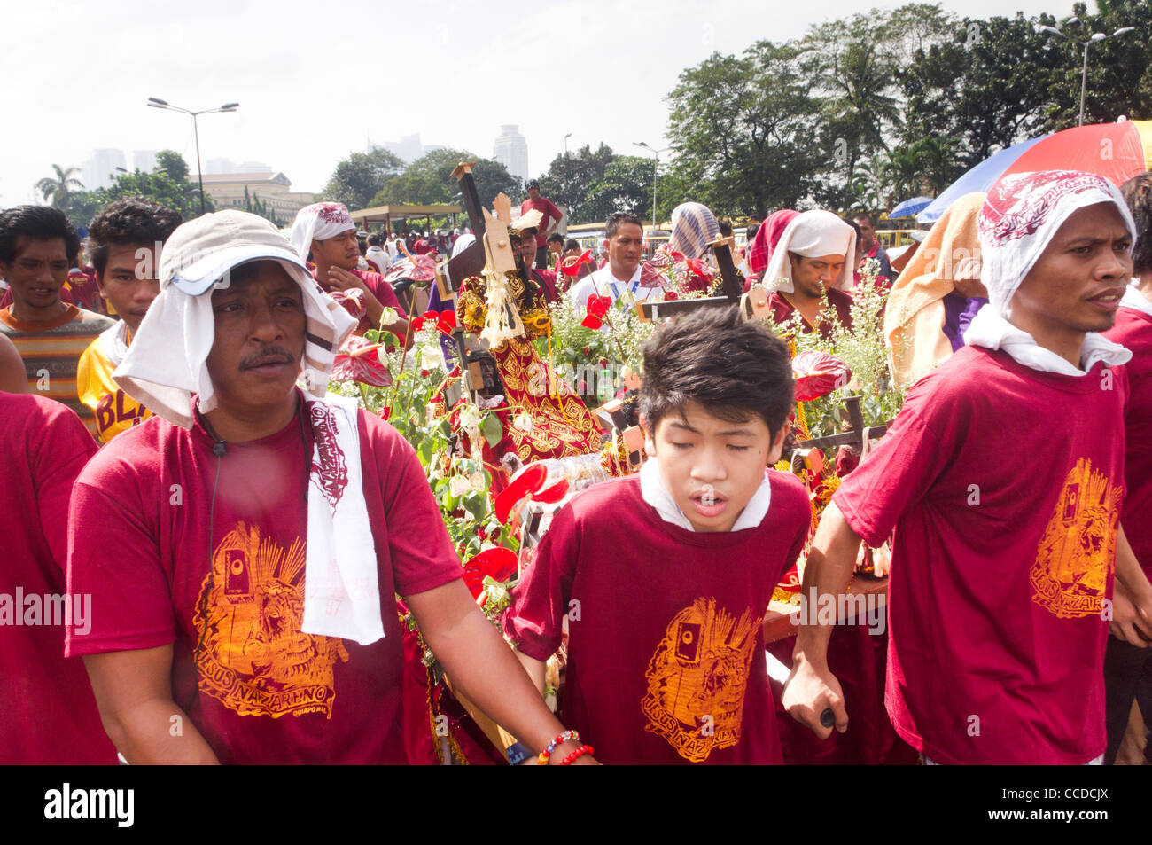 Annual Procession of Black Nazarene in Quiapo, Manila Philippines Stock ...