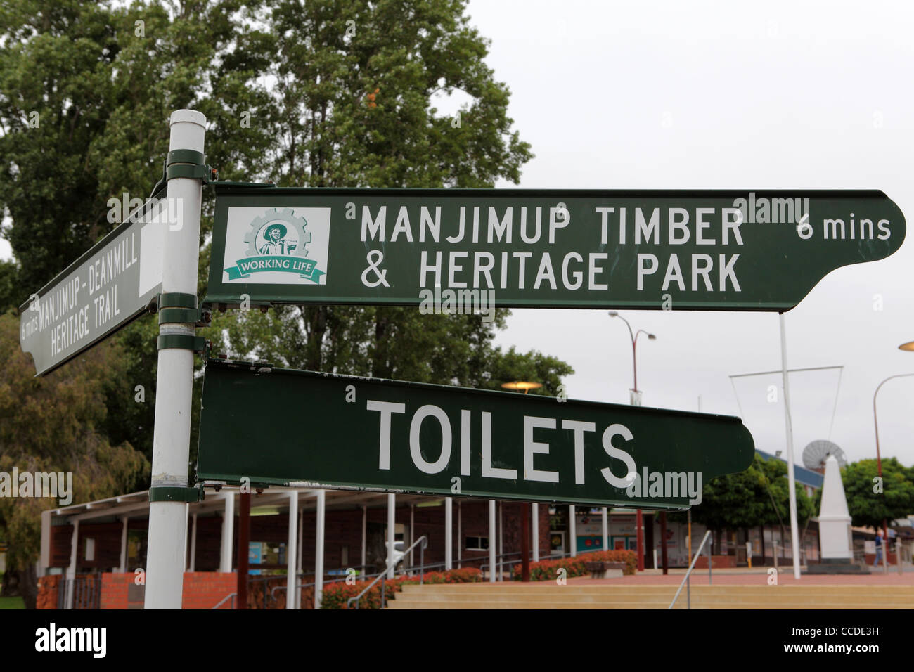 Sign for the Manjimup Timber and Heritage Park, Manjimup, Western ...
