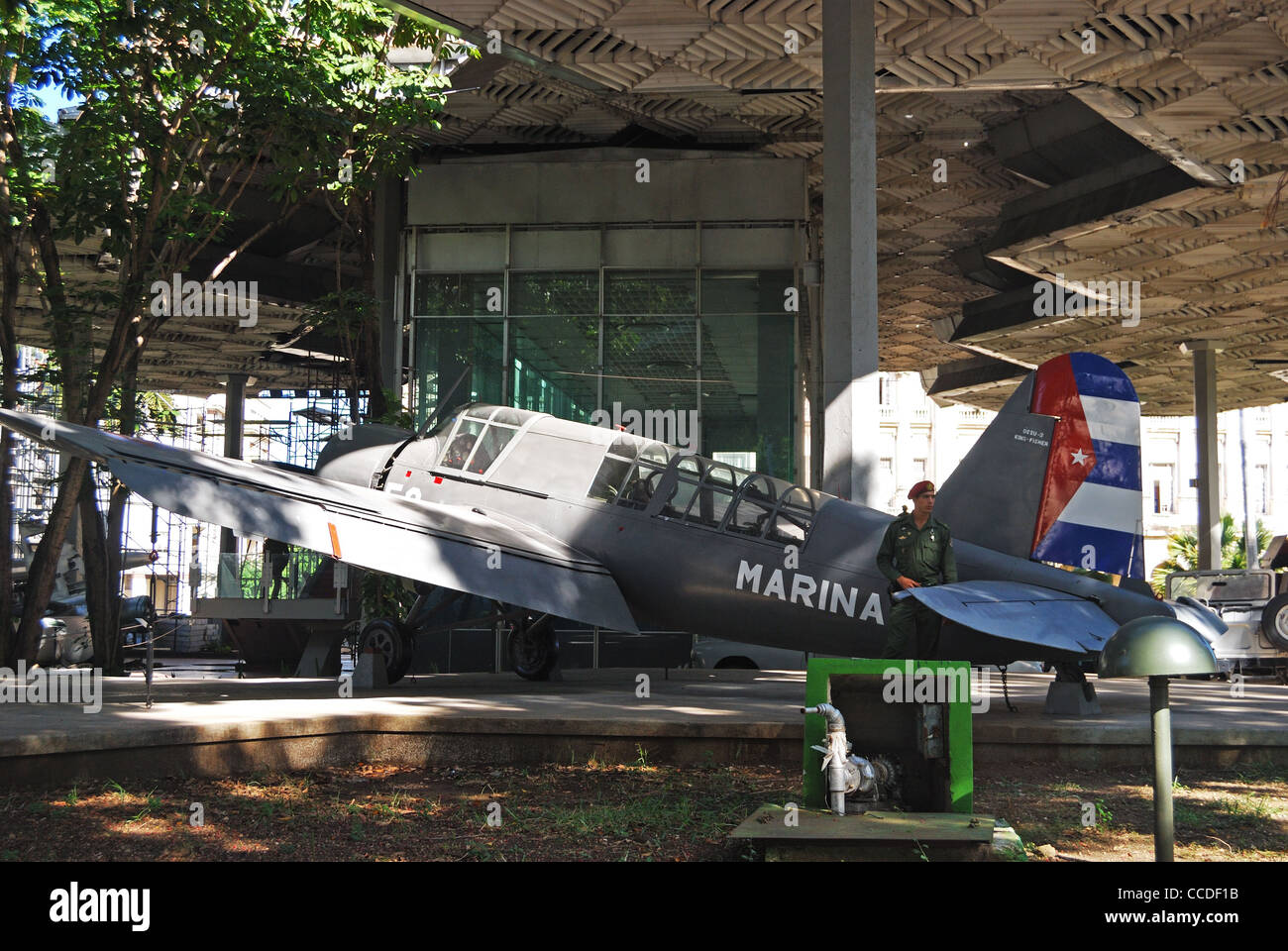 Old military aircraft on display, Havana (Habana), Cuba, Caribbean ...