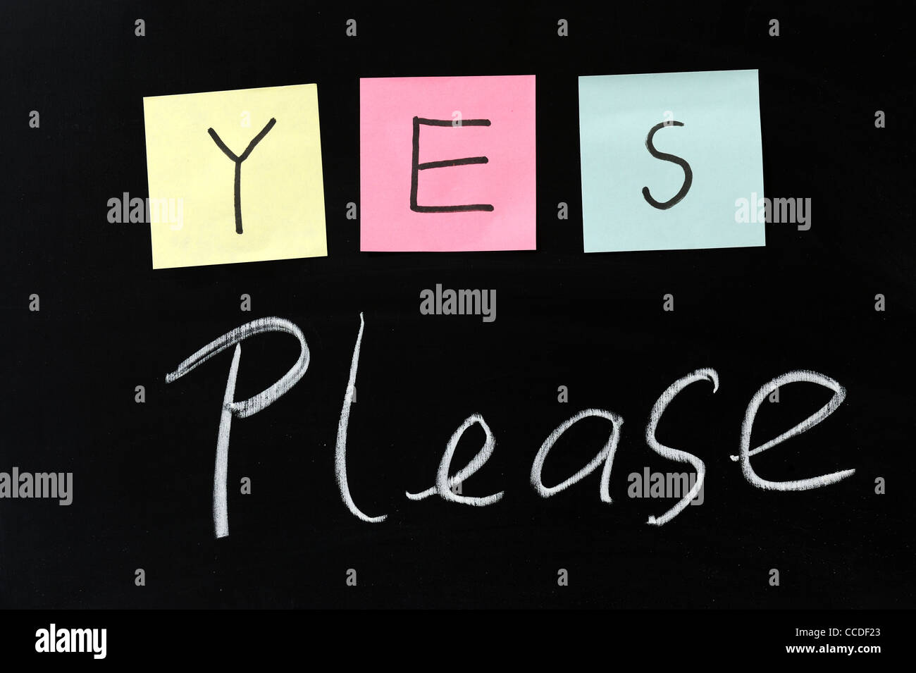 Chalk drawing - Yes, please Stock Photo - Alamy