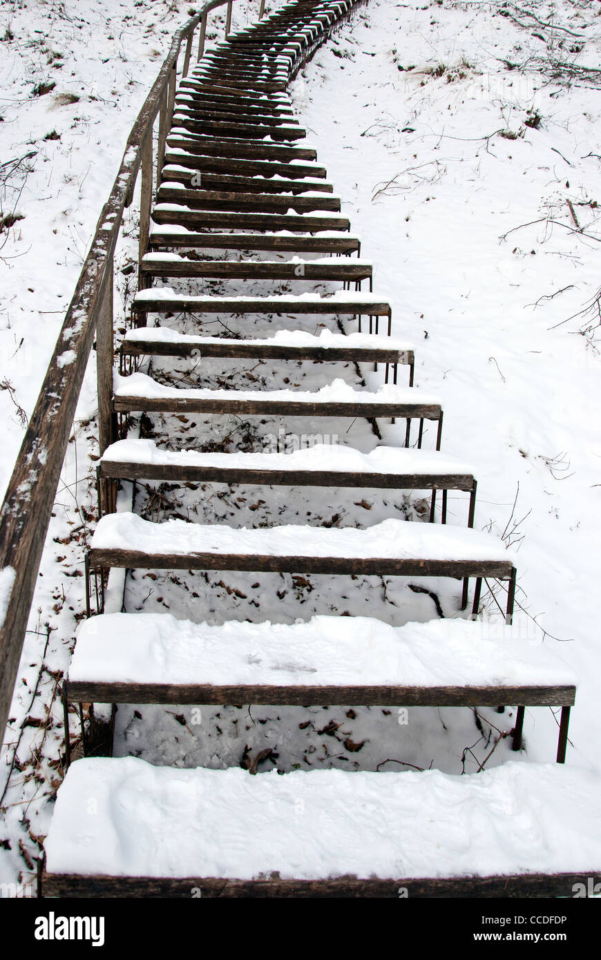 Stairs covered in snow hi-res stock photography and images - Alamy