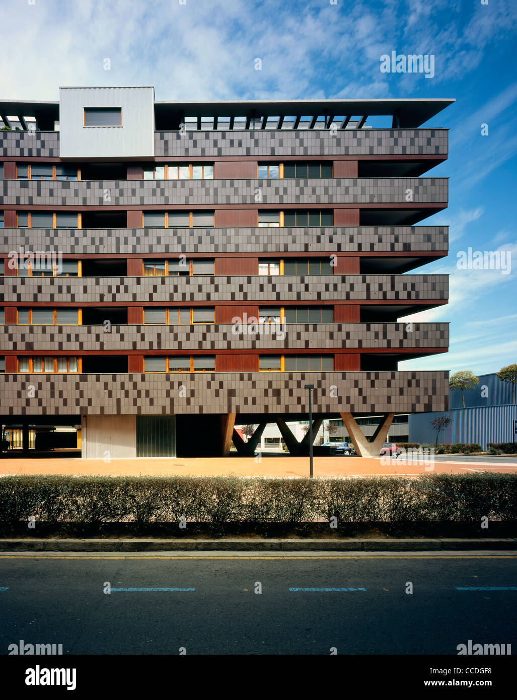 general exterior view showing other buildings of the scheme and the ...