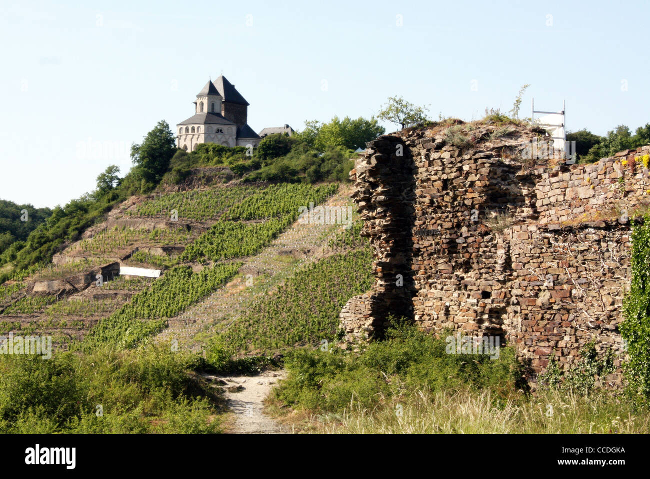 Ruins Oberberg and the Chapel Matthias in Kobern in Germany Stock Photo ...