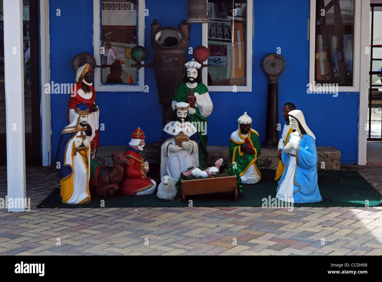 Christmas nativity scene, Philipsburg, St. Maarten (Sint Maarten ...