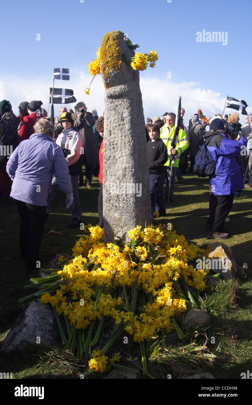 Cross of St Piran, Perranporth, Cornwall Stock Photo - Alamy