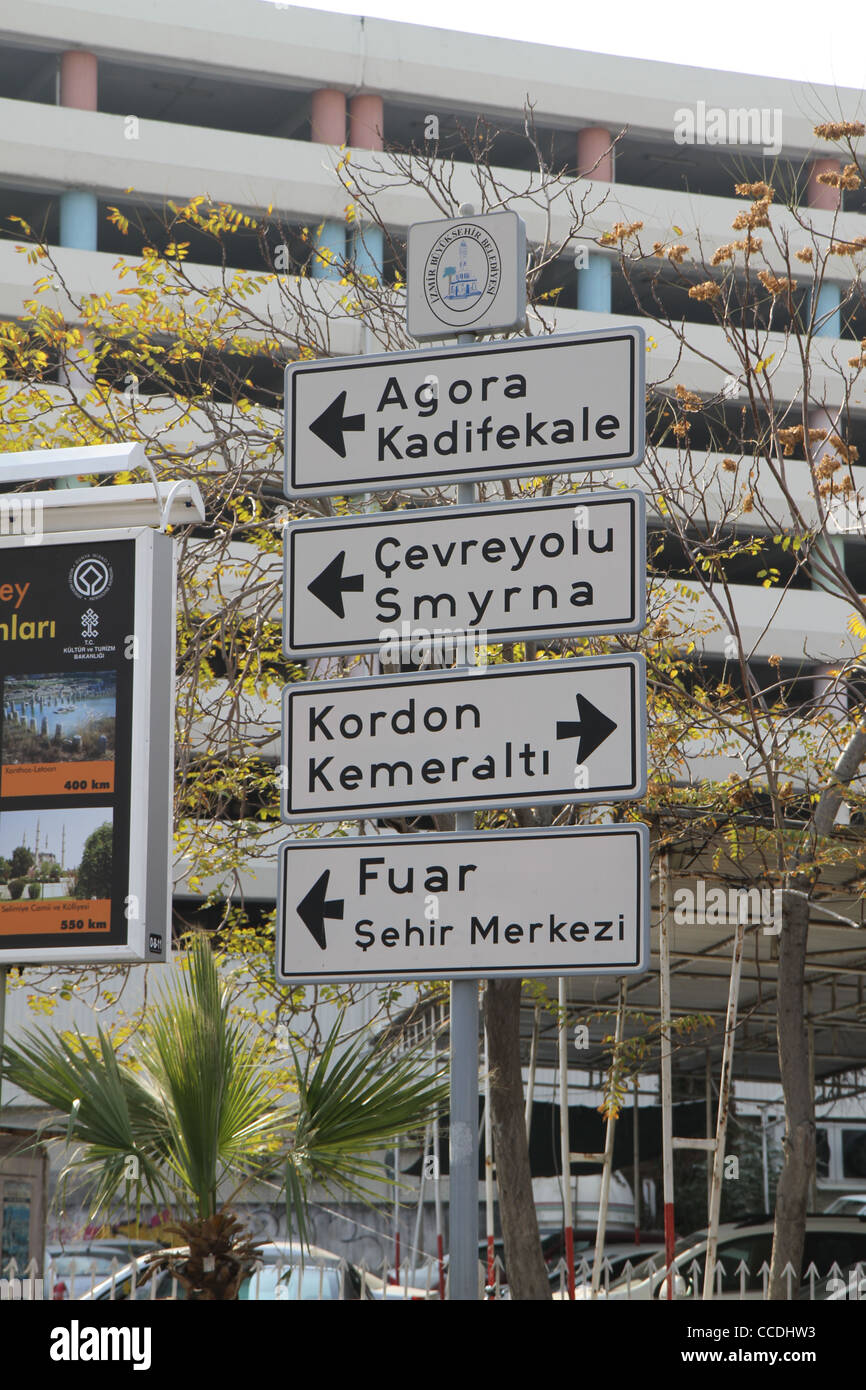 Traffic signs in Izmir, Turkey Stock Photo - Alamy