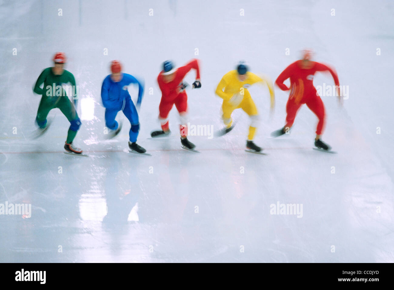 Start of short track speed skating race Stock Photo - Alamy