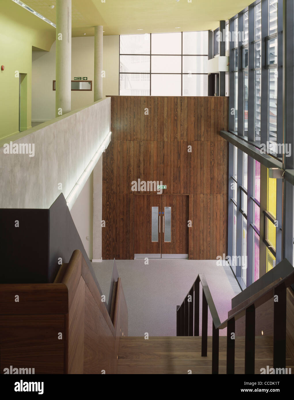 NEW STUDENT CENTRE, UNIVERSITY OF PORTSMOUTH ATRIUM FROM TOP OF STAIR ...