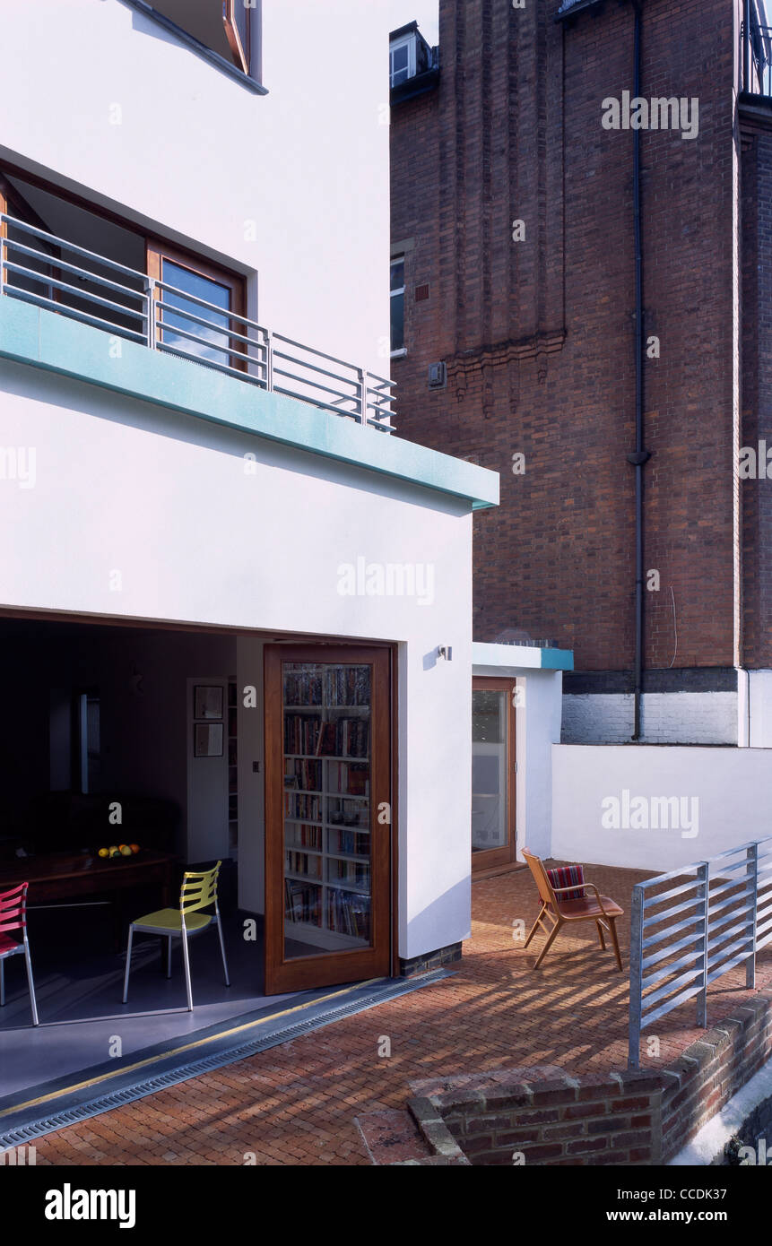 PRIVATE HOUSE REAR TERRACE, DAY Stock Photo - Alamy