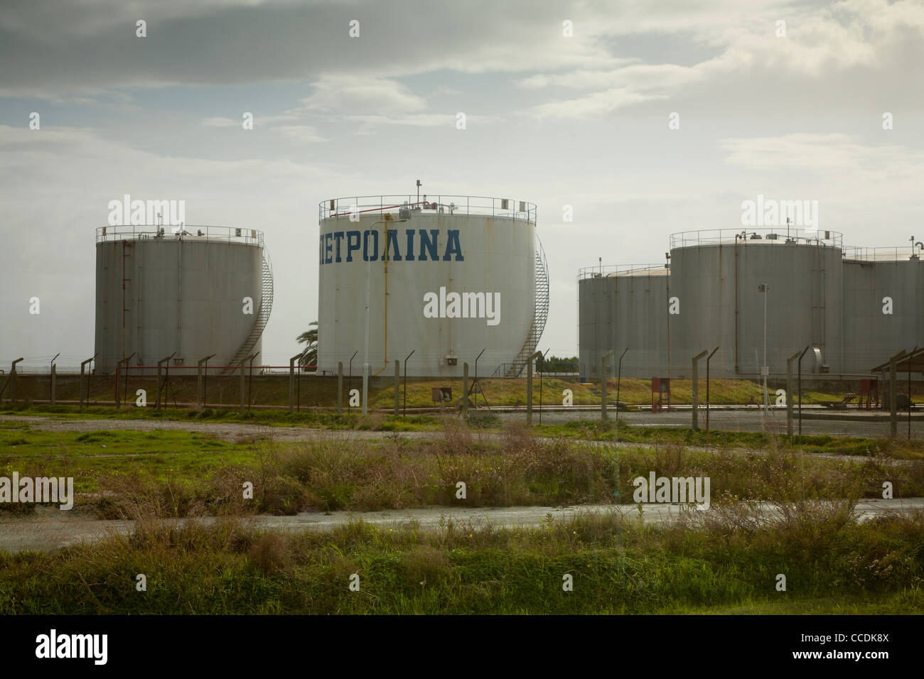 Petrolina Petroleum Oil refining industrial installation tanks Larnaca ...