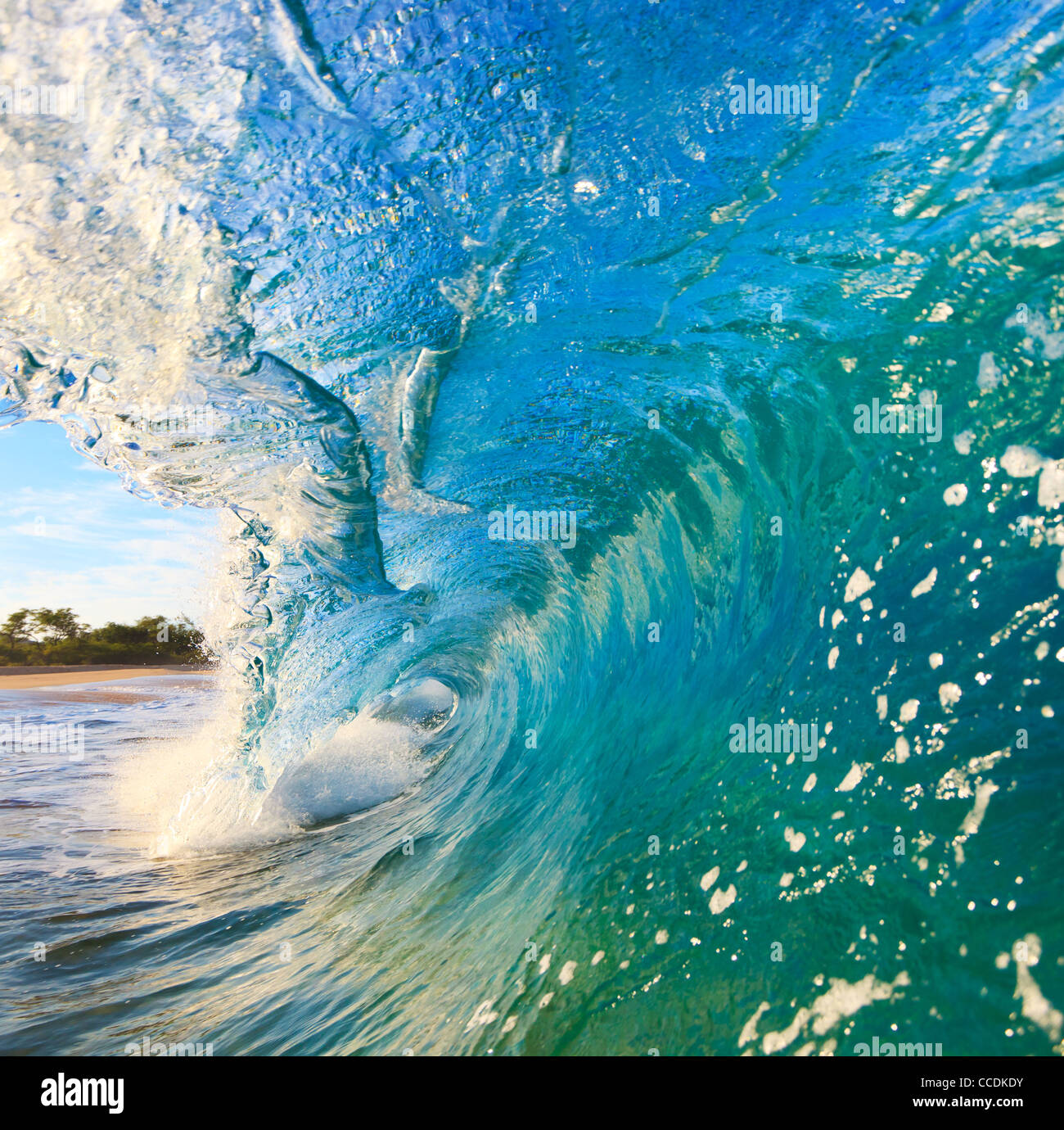 Breaking Ocean Wave Crashing over Camera Stock Photo - Alamy