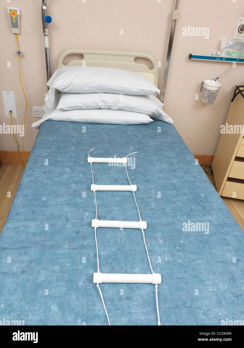 A Rope Ladder On A Hospital Bed Used by The Patient To Pull Themselves ...