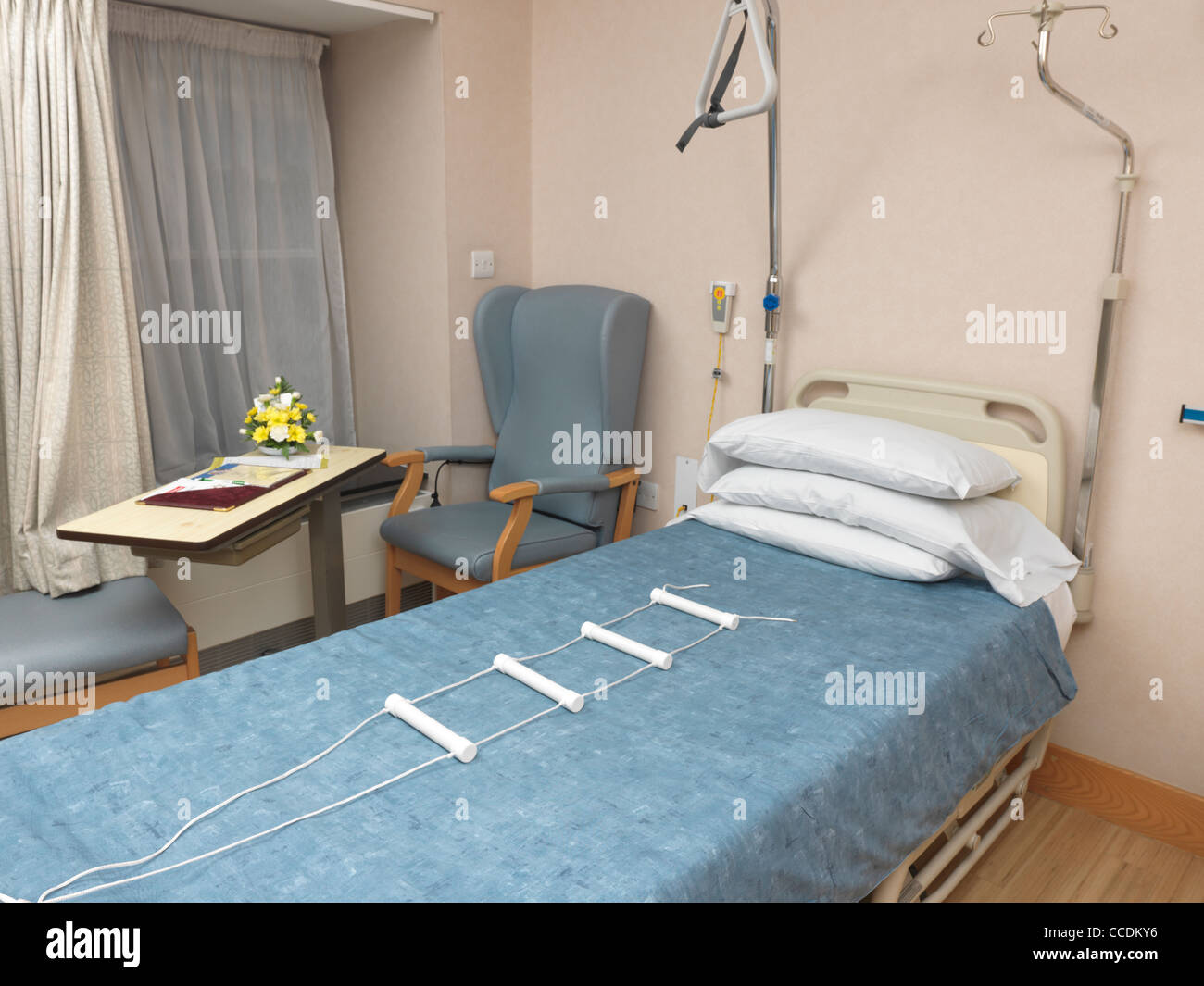 A Rope Ladder On A Hospital Bed Used by The Patient To Pull Themselves ...