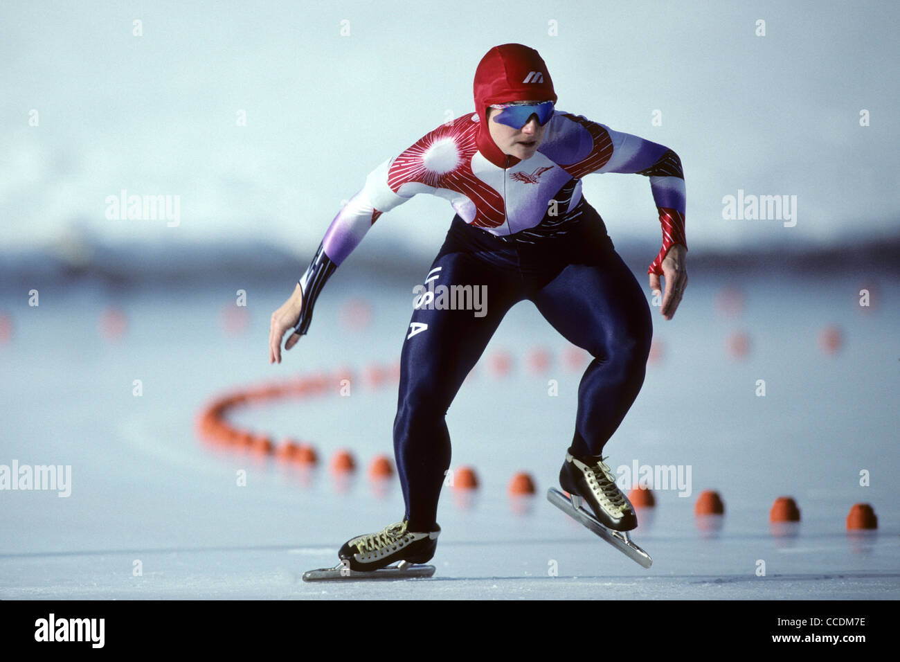 Bonnie Blair USA competing at the 1993 US National Championships Stock ...