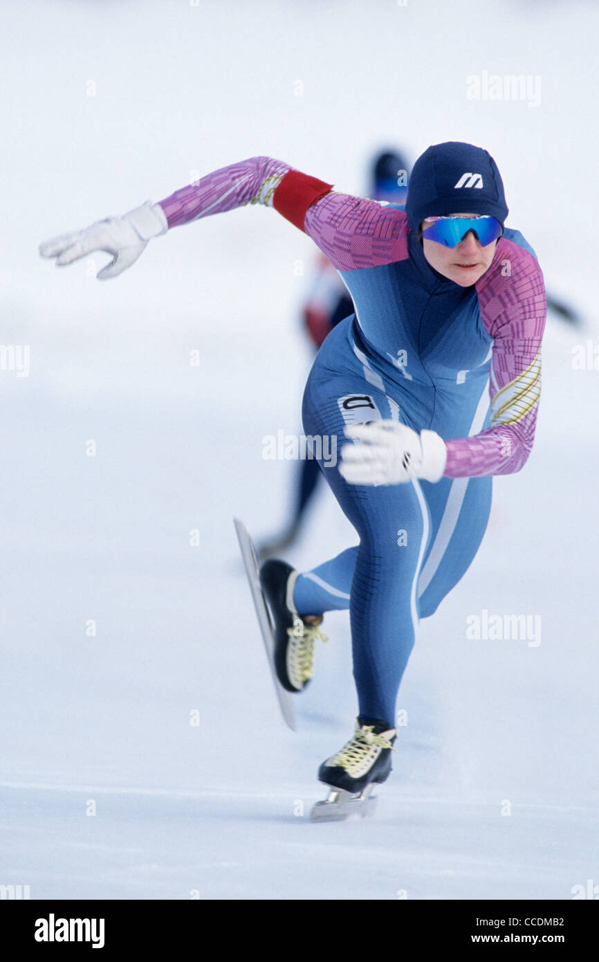 Bonnie Blair USA competing at the 1993 US National Championships Stock ...