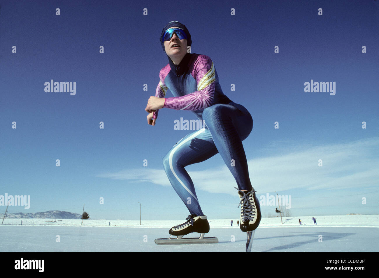 Bonnie Blair USA competing at the 1993 US National Championships Stock ...