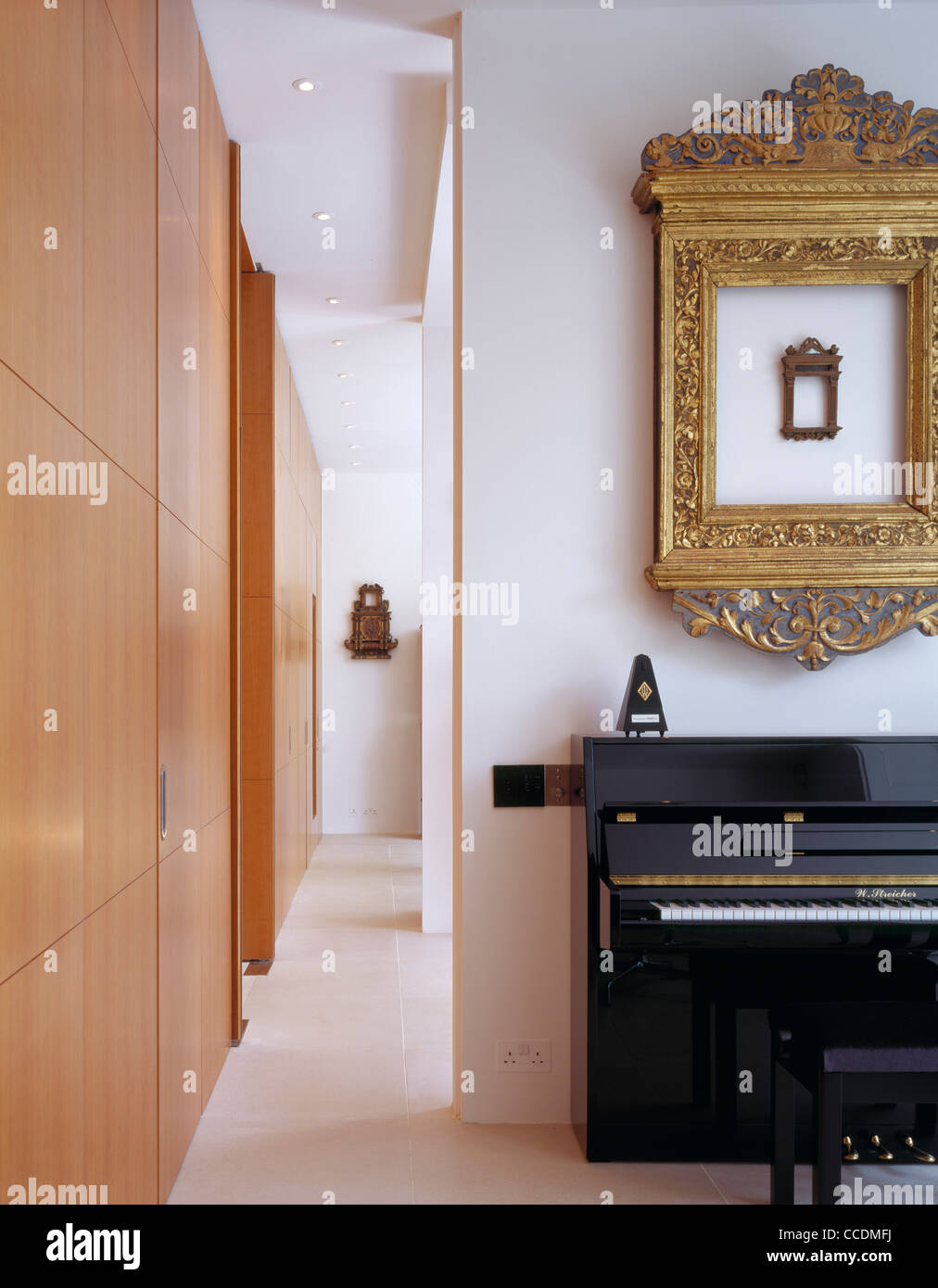 PRIVATE HOUSE MUSIC ROOM TO ENTRANCE HALL Stock Photo - Alamy