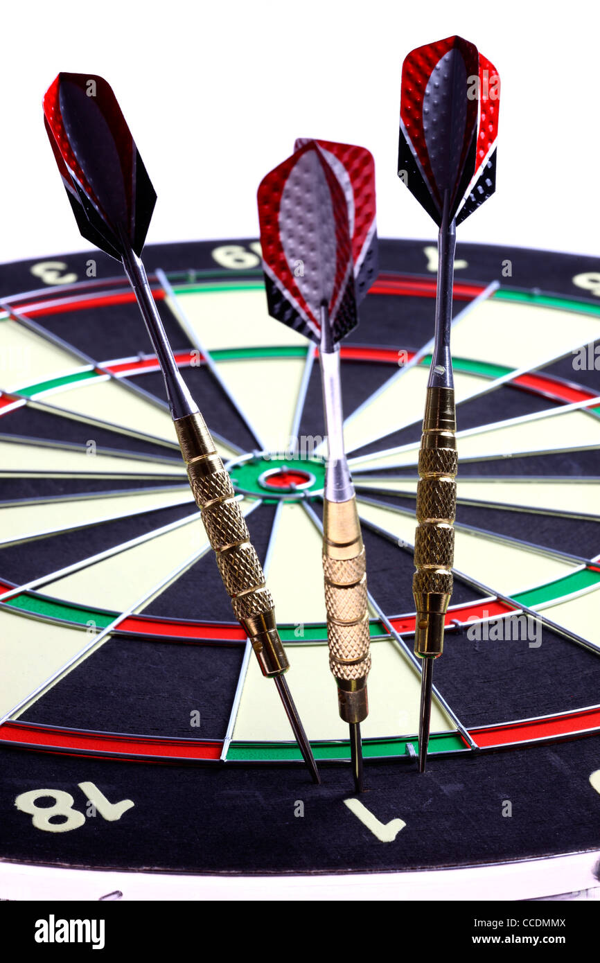 Dartboard, Dart game. Throwing darts Stock Photo - Alamy