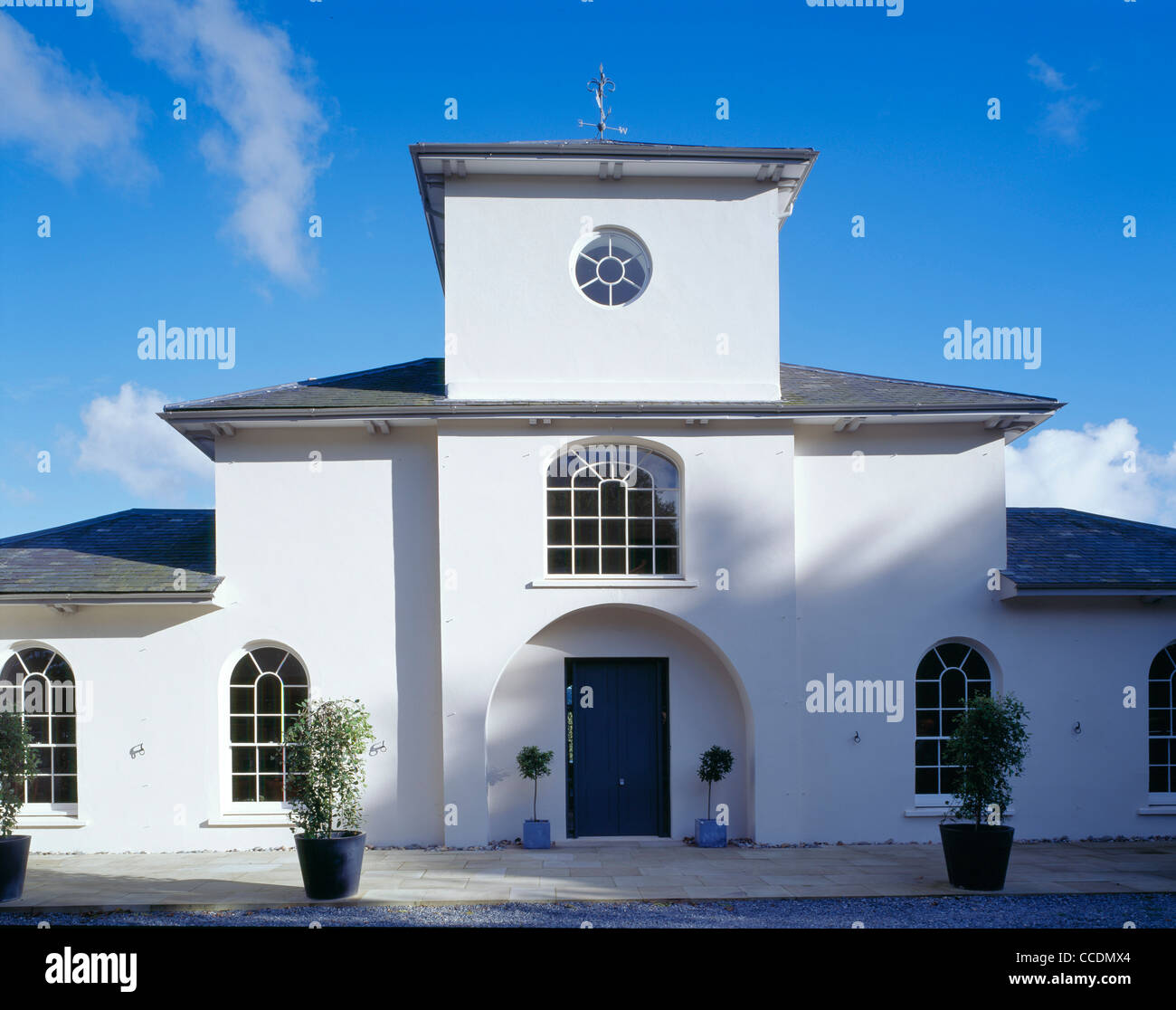 PRIVATE HOUSE FRONT ENTRANCE ELEVATION Stock Photo - Alamy