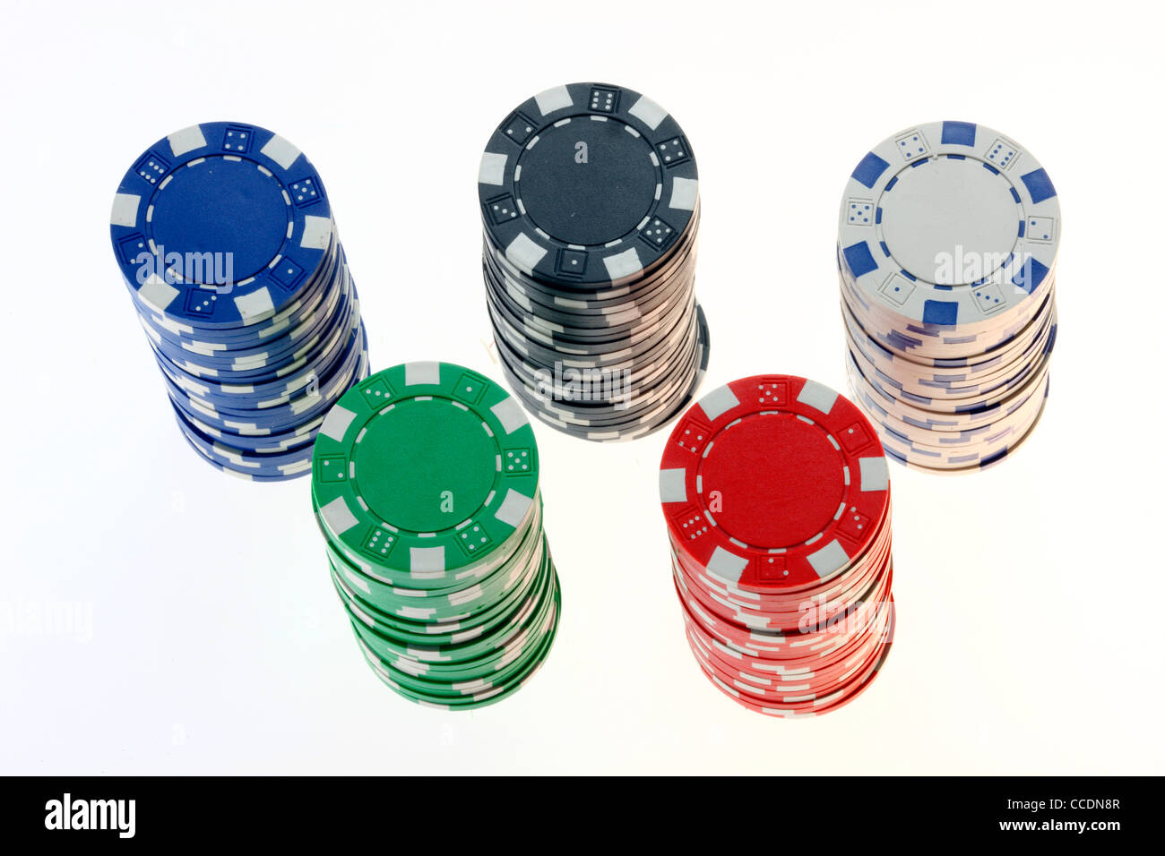 Poker game, different valued tokens, gaming chips Stock Photo - Alamy