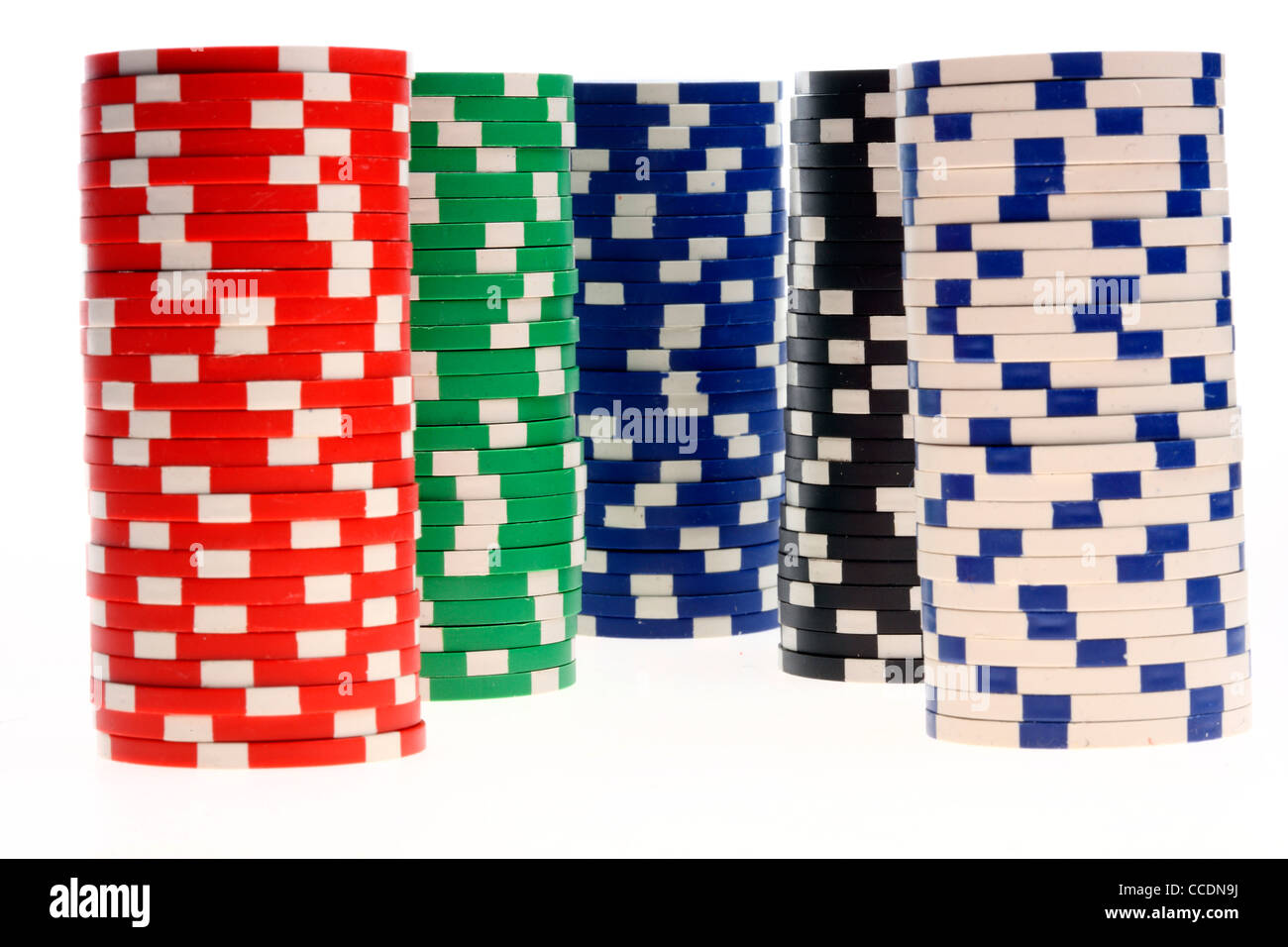 Poker game, different valued tokens, gaming chips Stock Photo - Alamy