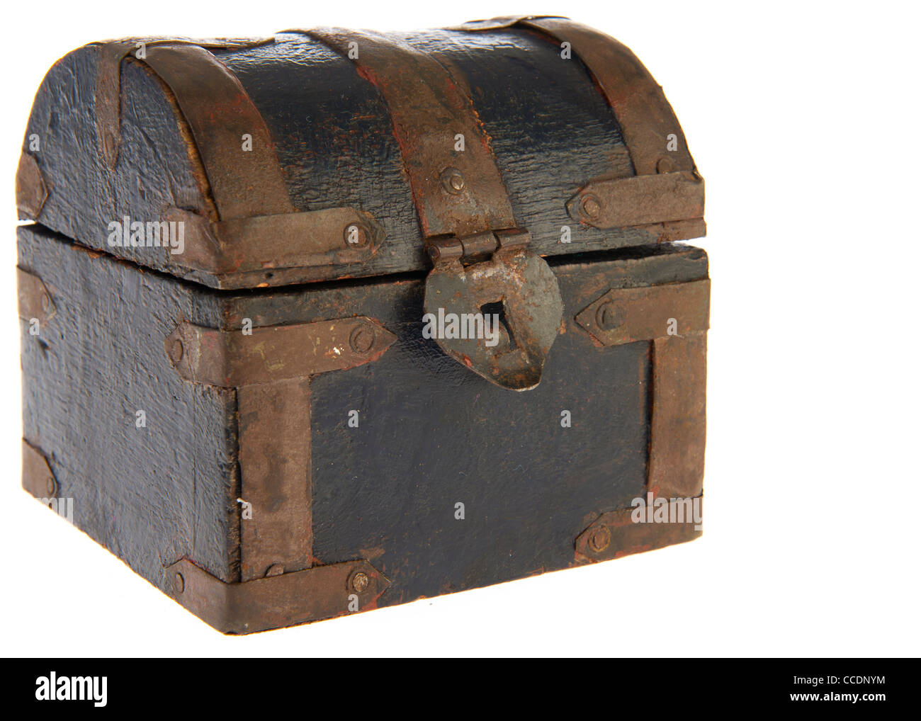 Old antique wooden treasure box Stock Photo - Alamy