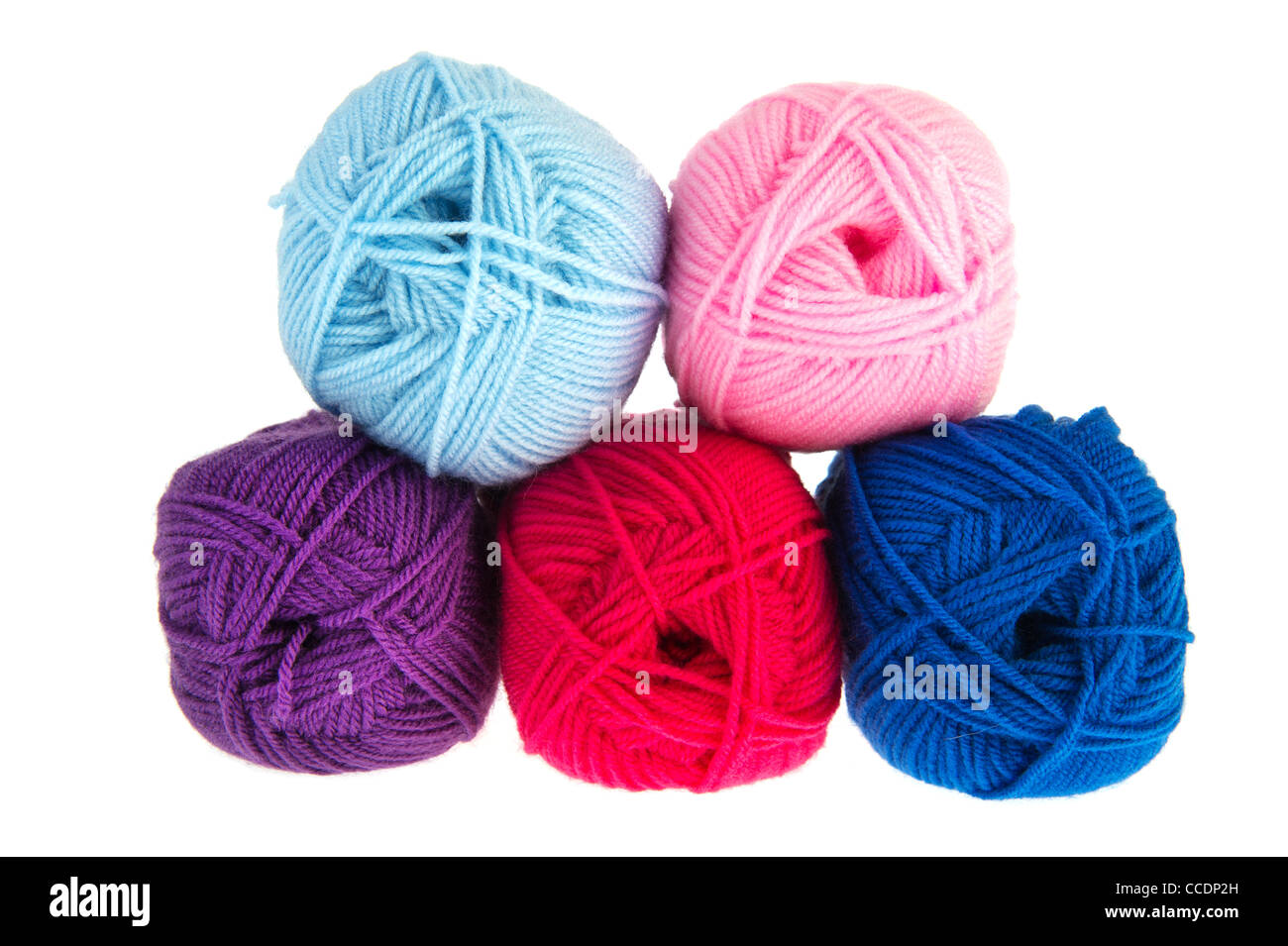 Colorful wool balls isolated over white background Stock Photo - Alamy