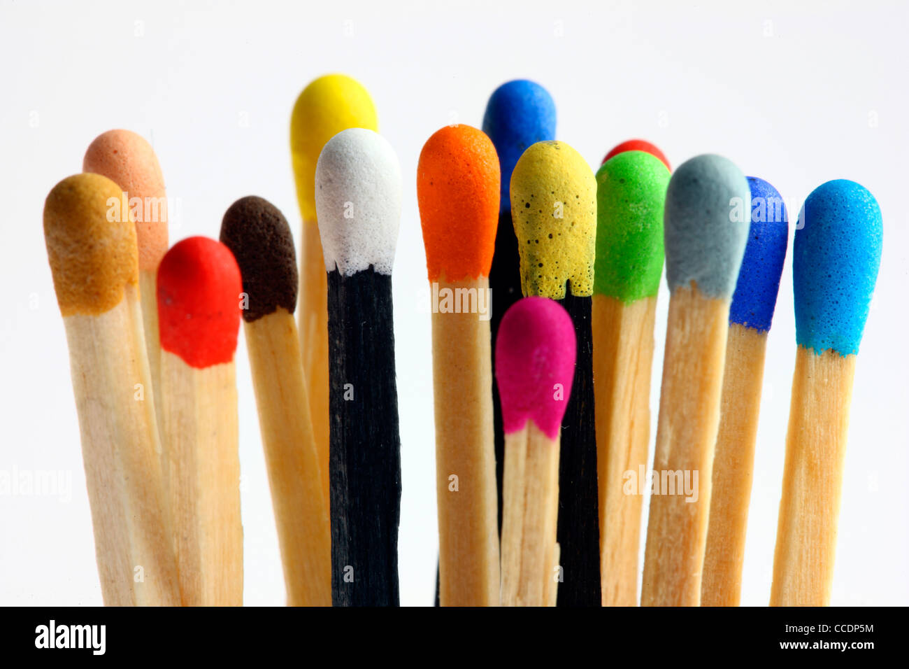Matches, different colors and different sizes, forms, designs Stock ...