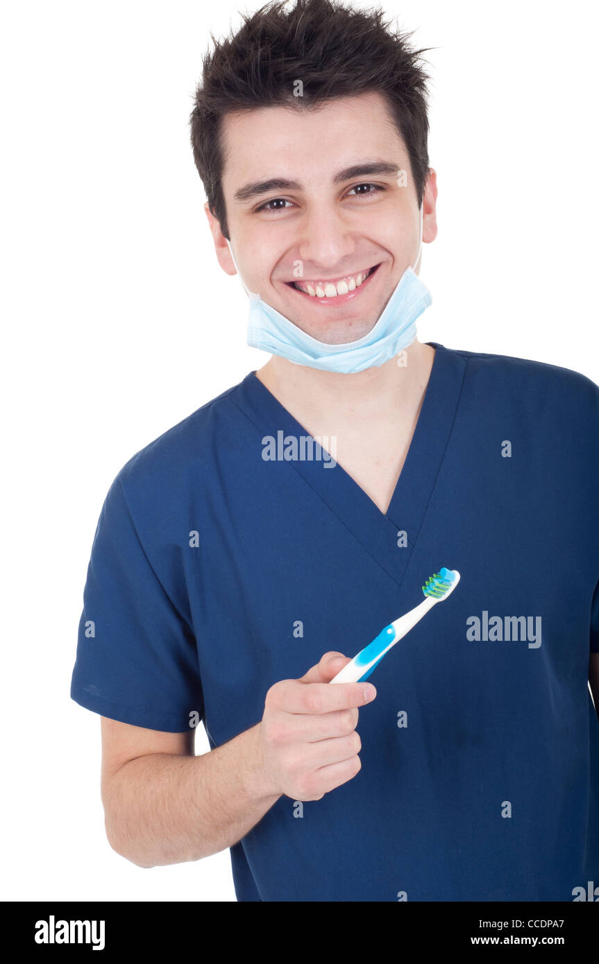 Dentist with toothbrush Stock Photo - Alamy
