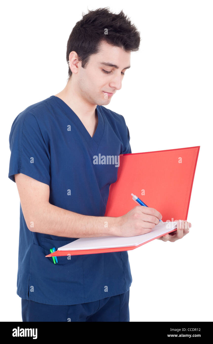 Doctor making a note Stock Photo - Alamy