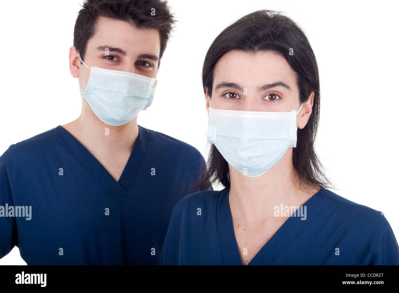 Two doctors wearing blue surgical hi-res stock photography and images ...