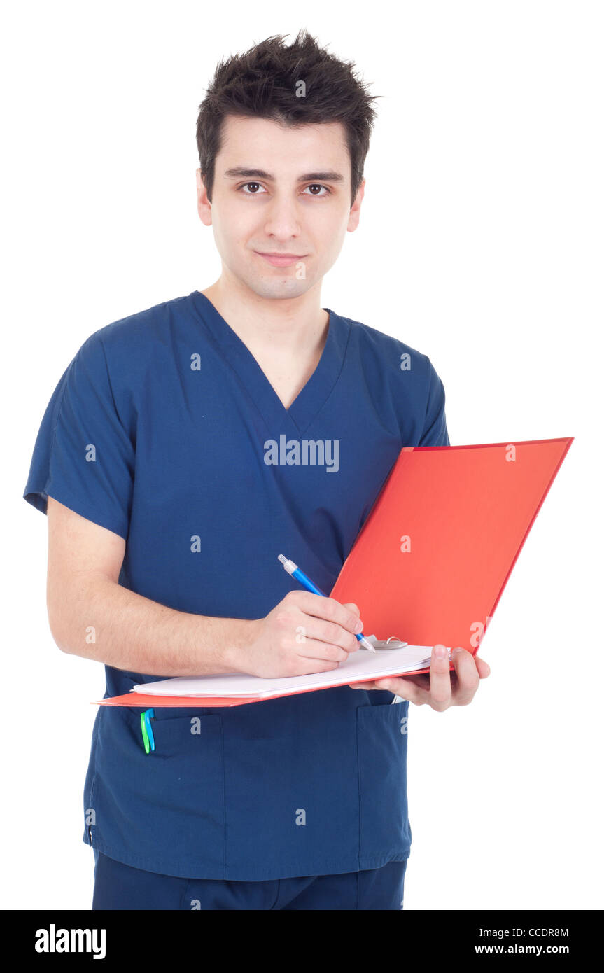 Doctor making a note Stock Photo - Alamy