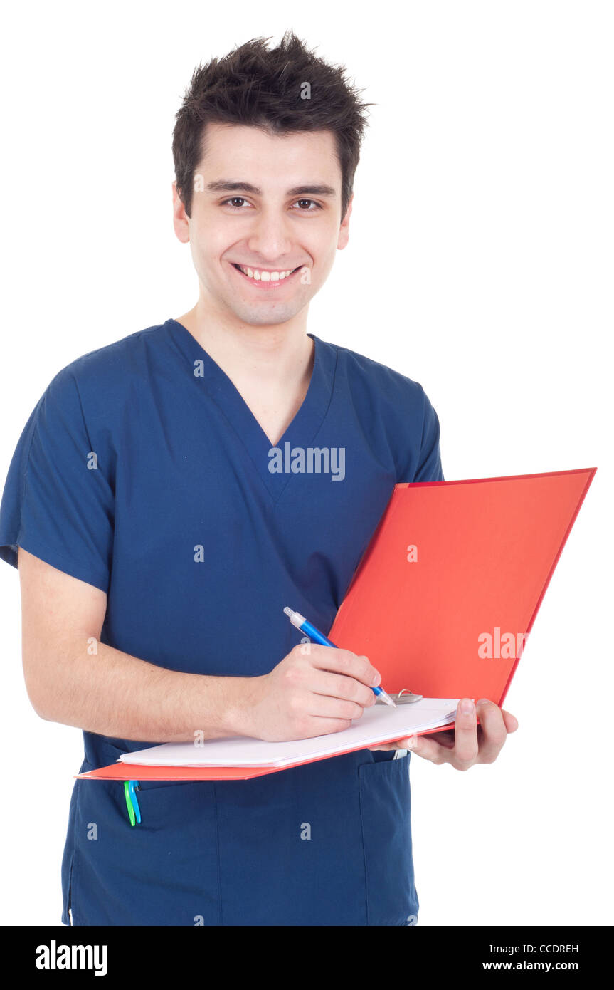 Doctor making a note Stock Photo - Alamy