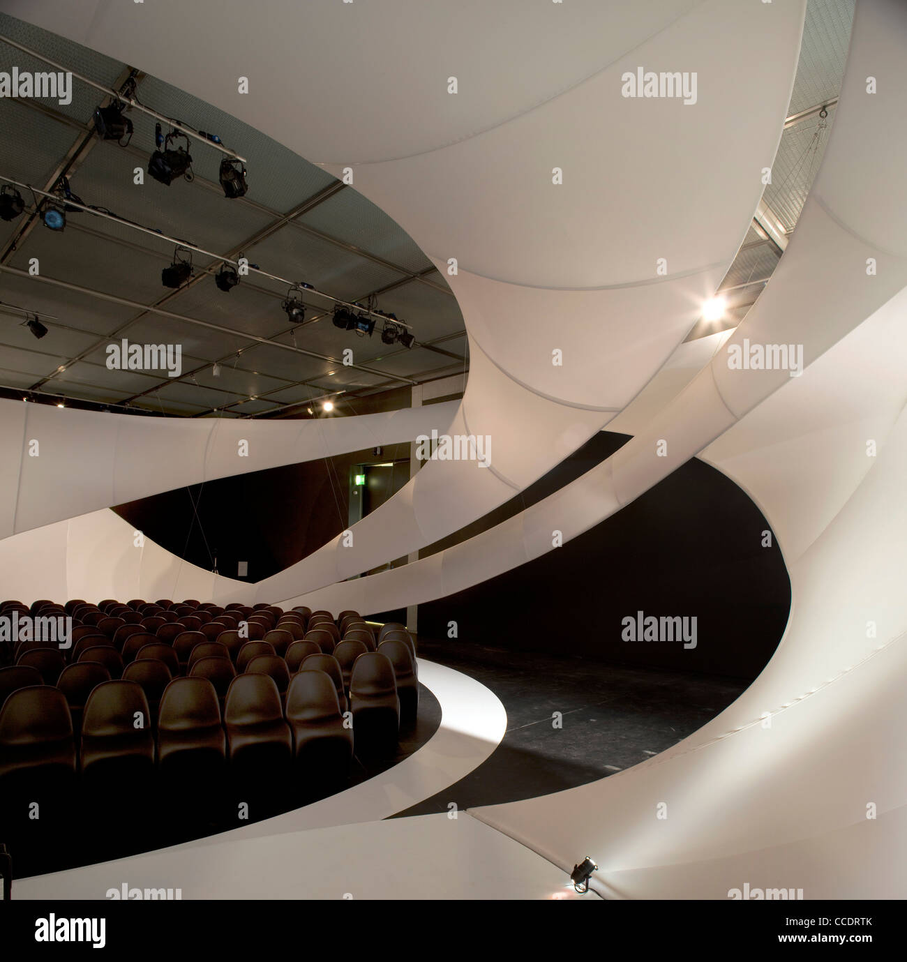 View from the stage looking down the side of the structure Stock Photo ...