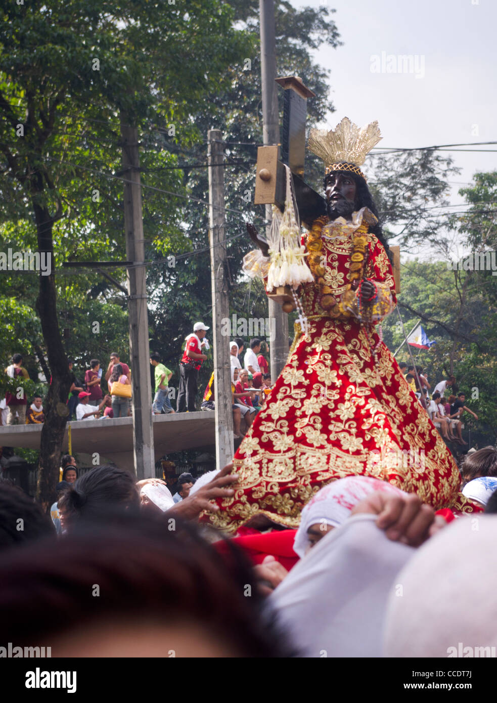 Annual Procession of Black Nazarene in Quiapo, Manila Philippines Stock ...
