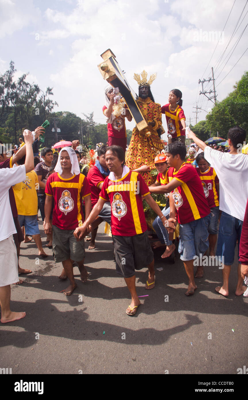 Annual Procession of Black Nazarene in Quiapo, Manila Philippines Stock ...