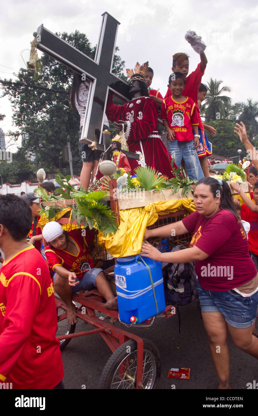Annual Procession of Black Nazarene in Quiapo, Manila Philippines Stock ...