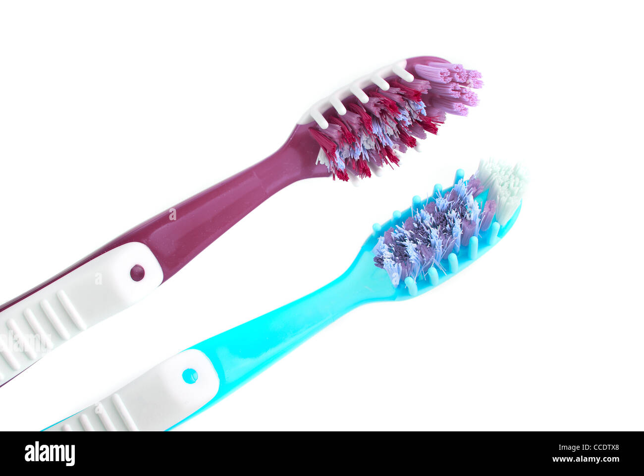 Two Toothbrushes isolated on white background Stock Photo - Alamy