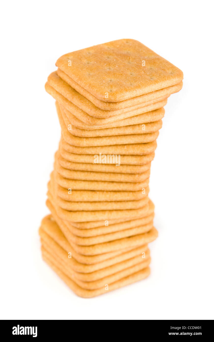 Stack of crackers isolated on white background Stock Photo - Alamy