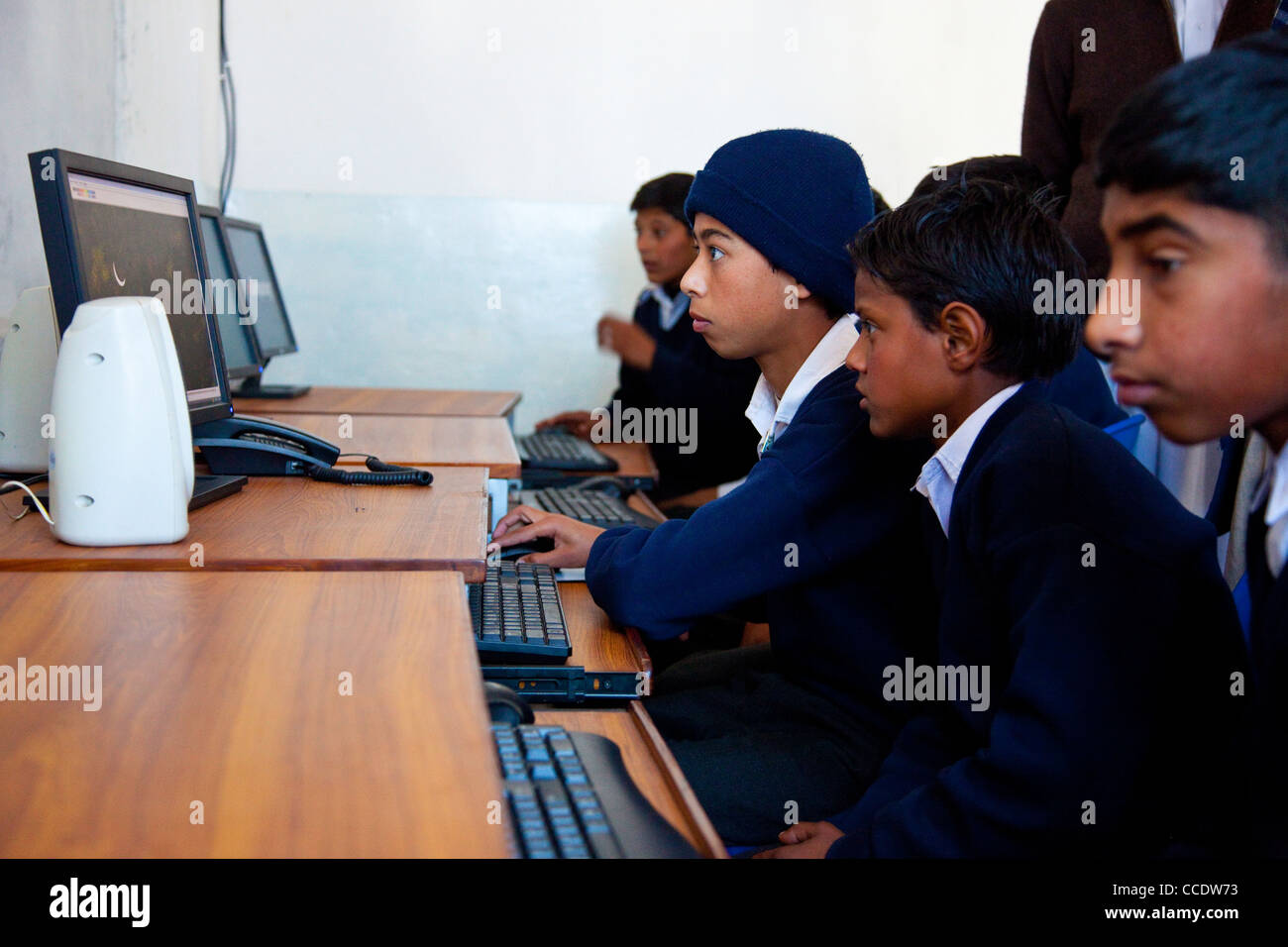 Students in a Government school computer room, Murree, Punjab Province ...
