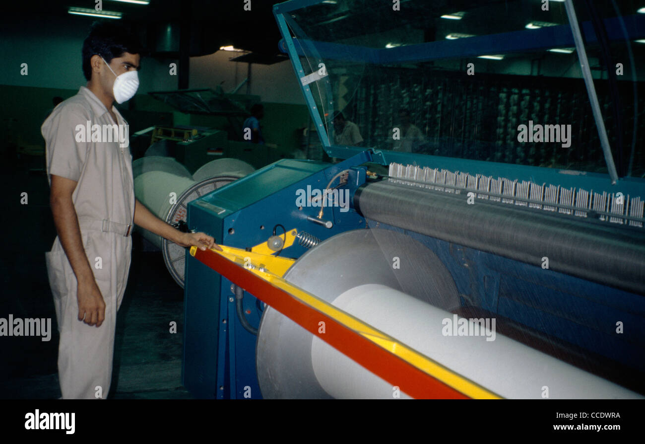 Dubai UAE Jebel Ali Tax Free Zone Weaving Factory Man Wearing Face Mask ...
