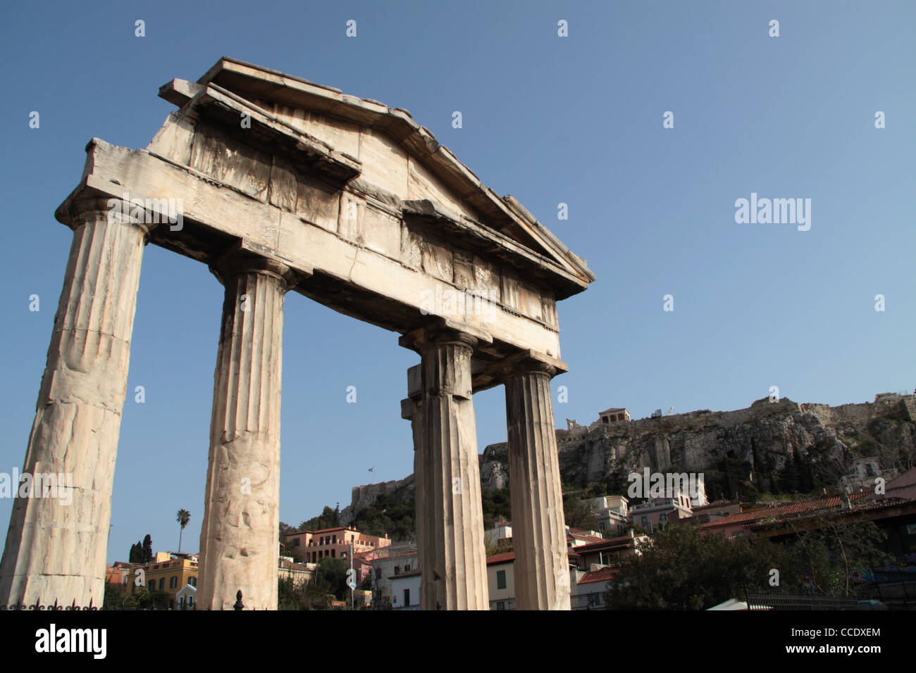 View of Acropolis from Roman Agora, Athens, Attica, Greece Stock Photo ...