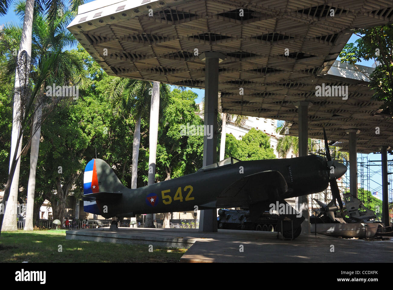 Old military aircraft on display, Havana (Habana), Cuba, Caribbean ...