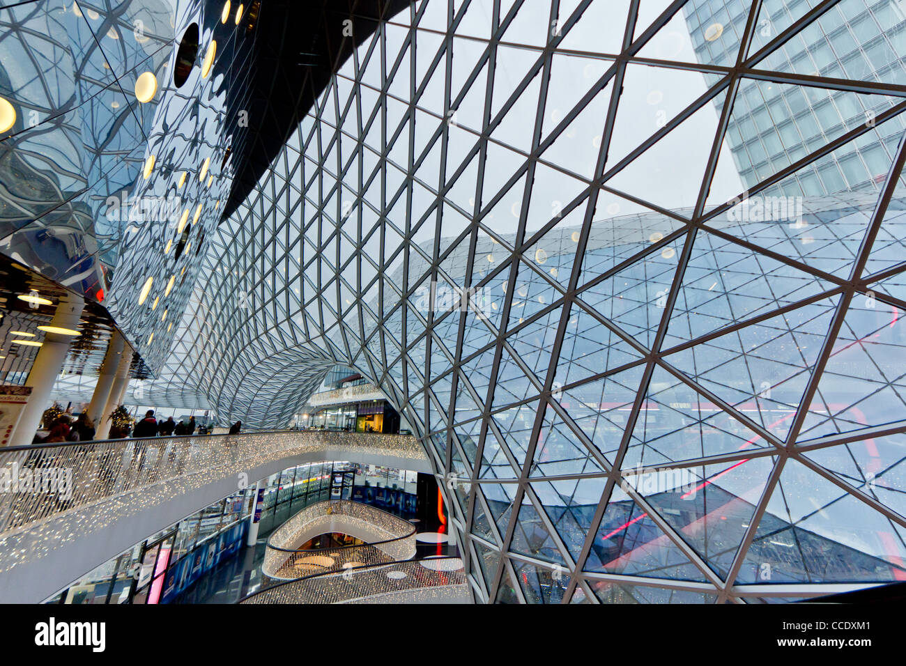 The interior of MyZeil Shopping Mall in Frankfurt Germany Stock Photo ...