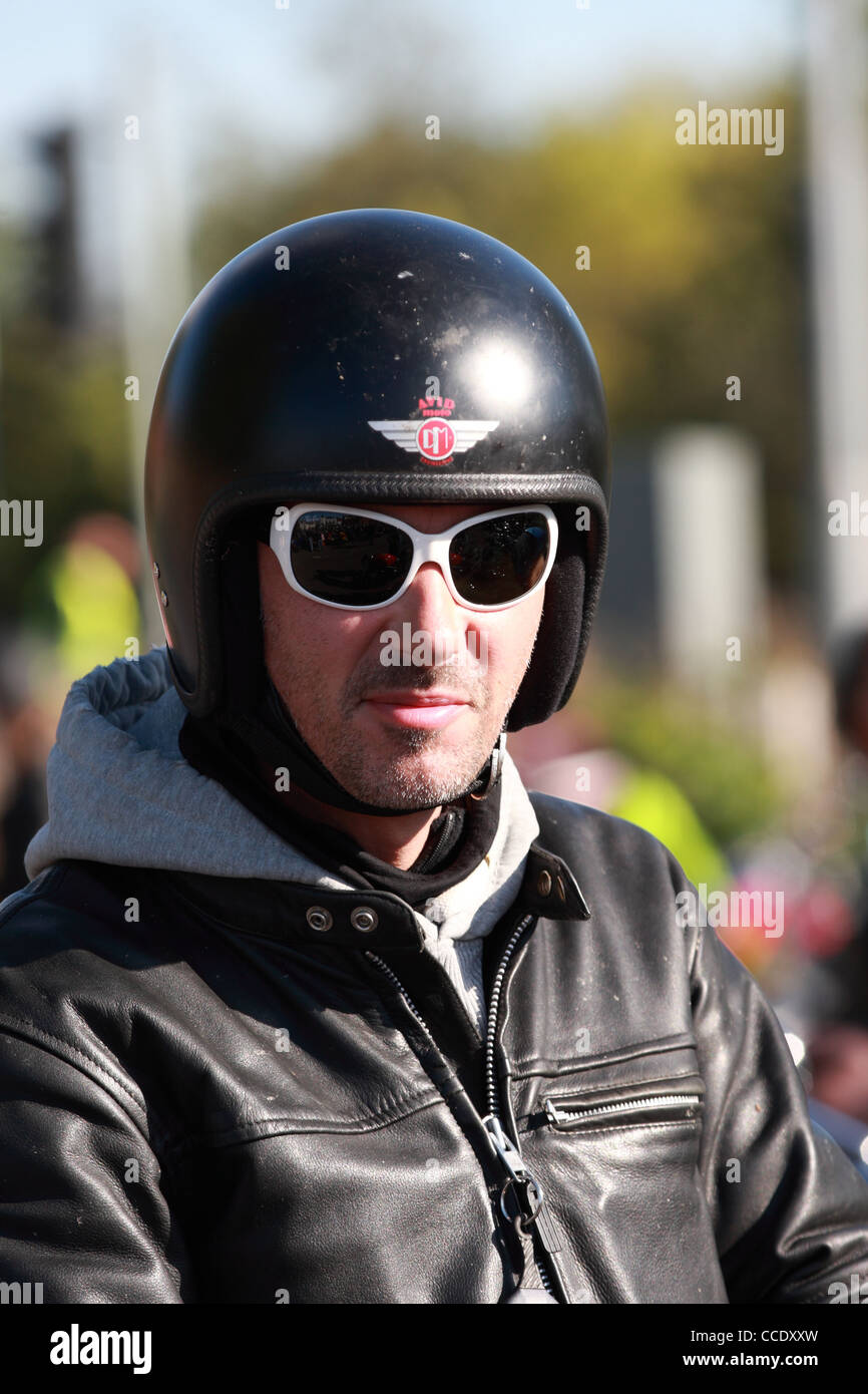 Hoggin the Bridge. Annual motorcycle event in Chepstow, Wales that sees ...
