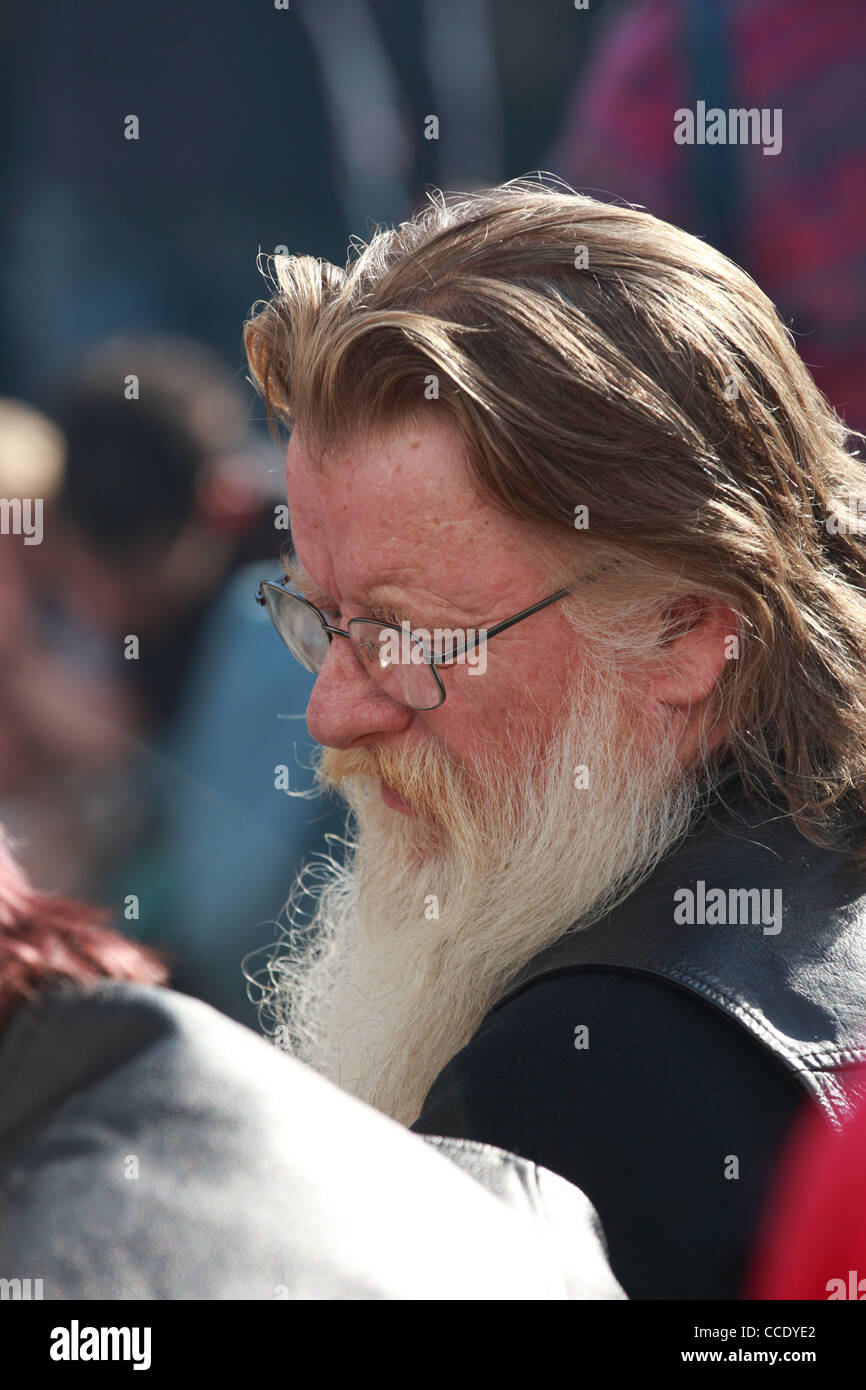 2011 "Hoggin the Bridge" event in Chepstow Wales Stock Photo - Alamy